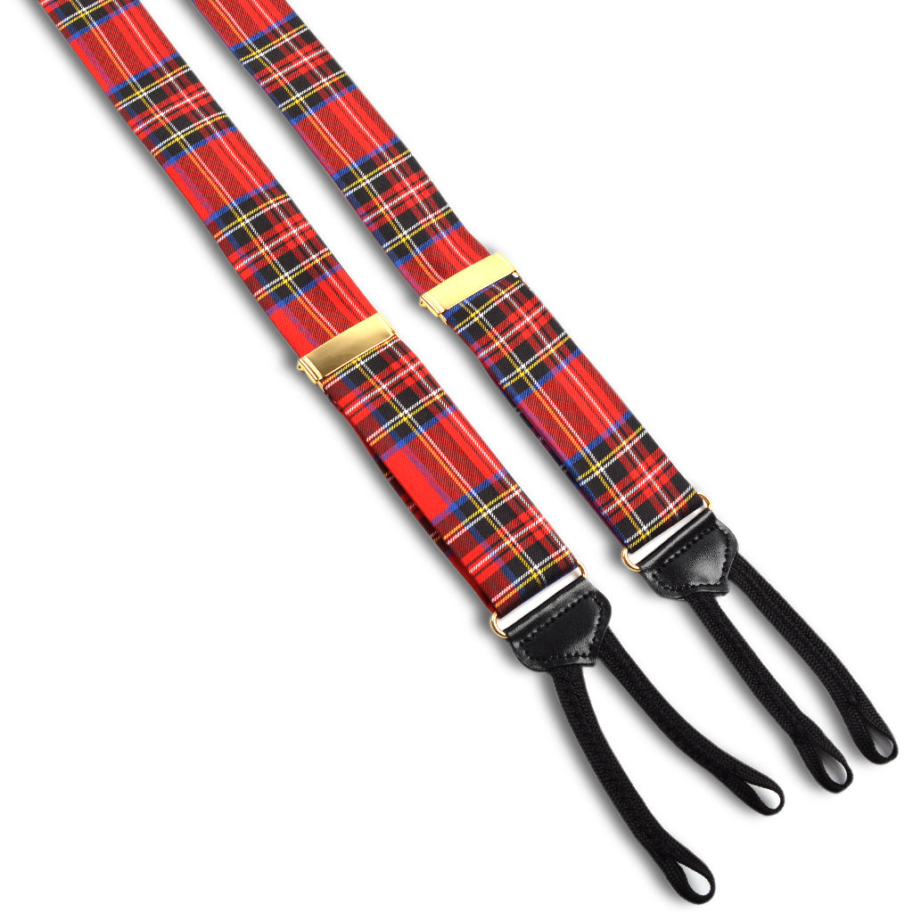 Red Plaid 100% Silk Formal Braces – John Craig