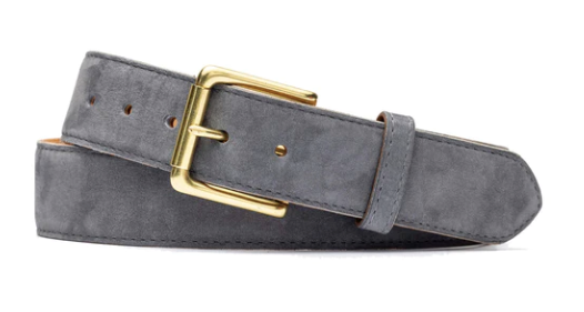 Nubuck Belt with Natural Brass Roller Buckle – John Craig